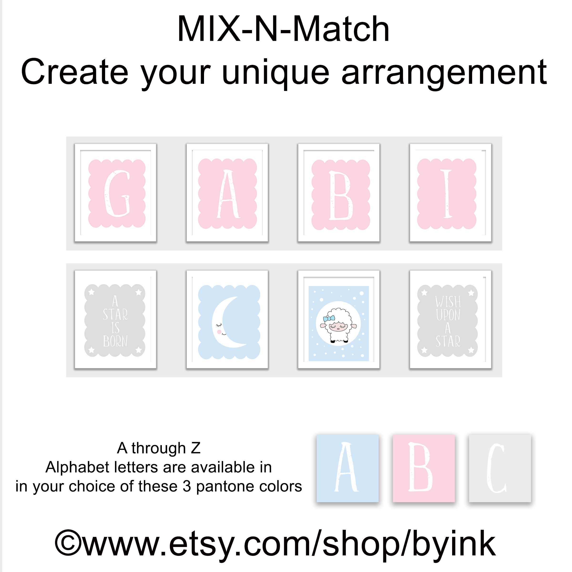 Letter M Cute Alphabet Printable Monogram INSTANT DOWNLOAD - Etsy