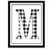 White & Black Check Alphabet Letter M, INSTANT DIGITAL DOWNLOAD ...