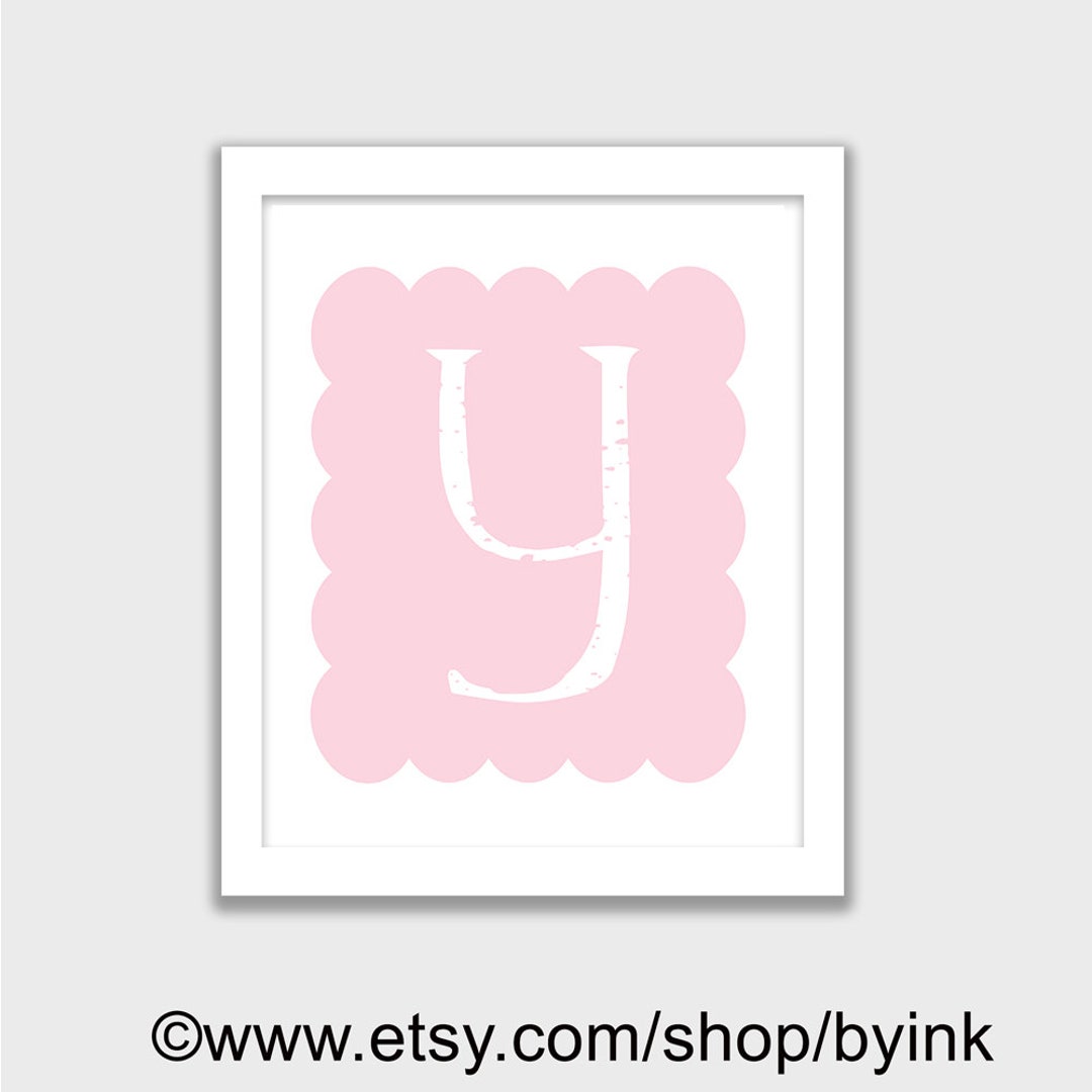 Letter Y, Cute Alphabet Printable, Monogram, INSTANT DOWNLOAD, Pink Y ...
