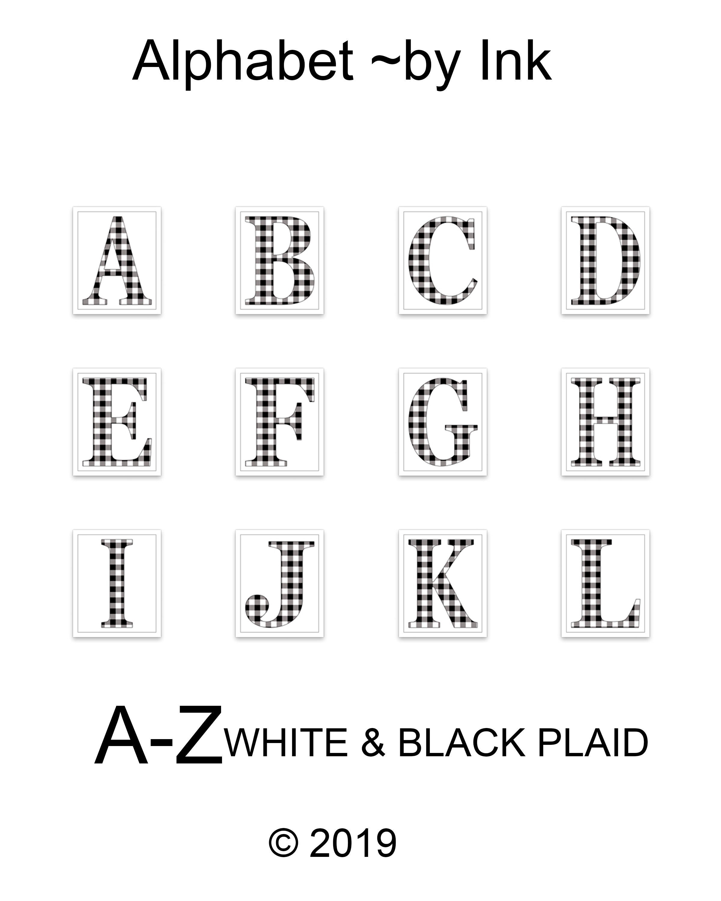 White & Black Check Alphabet Letter A INSTANT DIGITAL - Etsy UK