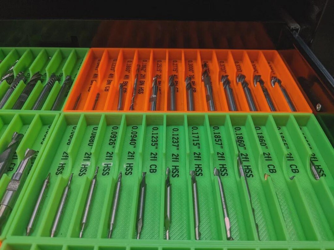 Modular End Mill Organizer Tray 12 Slots Tool Drawer Organization