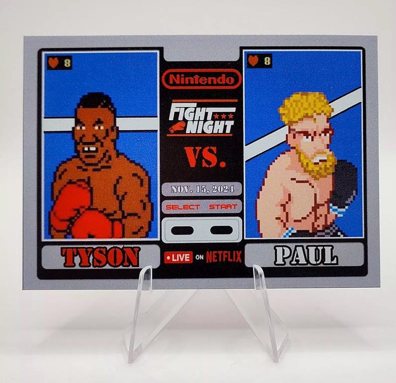 Mike Tyson Vs. Jake Paul NES Style Fight Card NETFLIX buy 2 Get 1 FREE ...