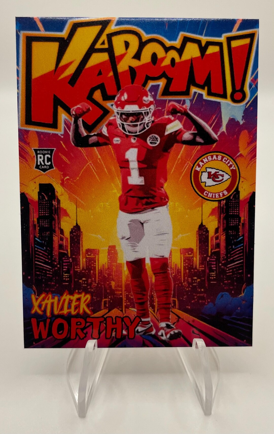 Xavier Worthy Rookie (RC) Custom Art Trading Card Chiefs **buy 2 Get 1 ...