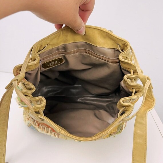 Pastel Abstract Tapestry and Leather Shoulder Bag by … - Gem