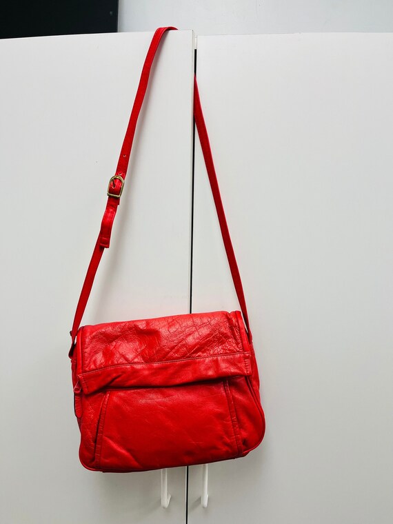 bright red leather bag - Gem