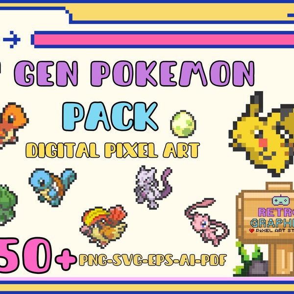 Pokemons Pixel Art - Etsy