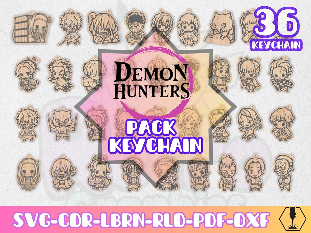 Pack Demon Hunter Keychains Bundle 36 Designs | Anime Laser Files for ...