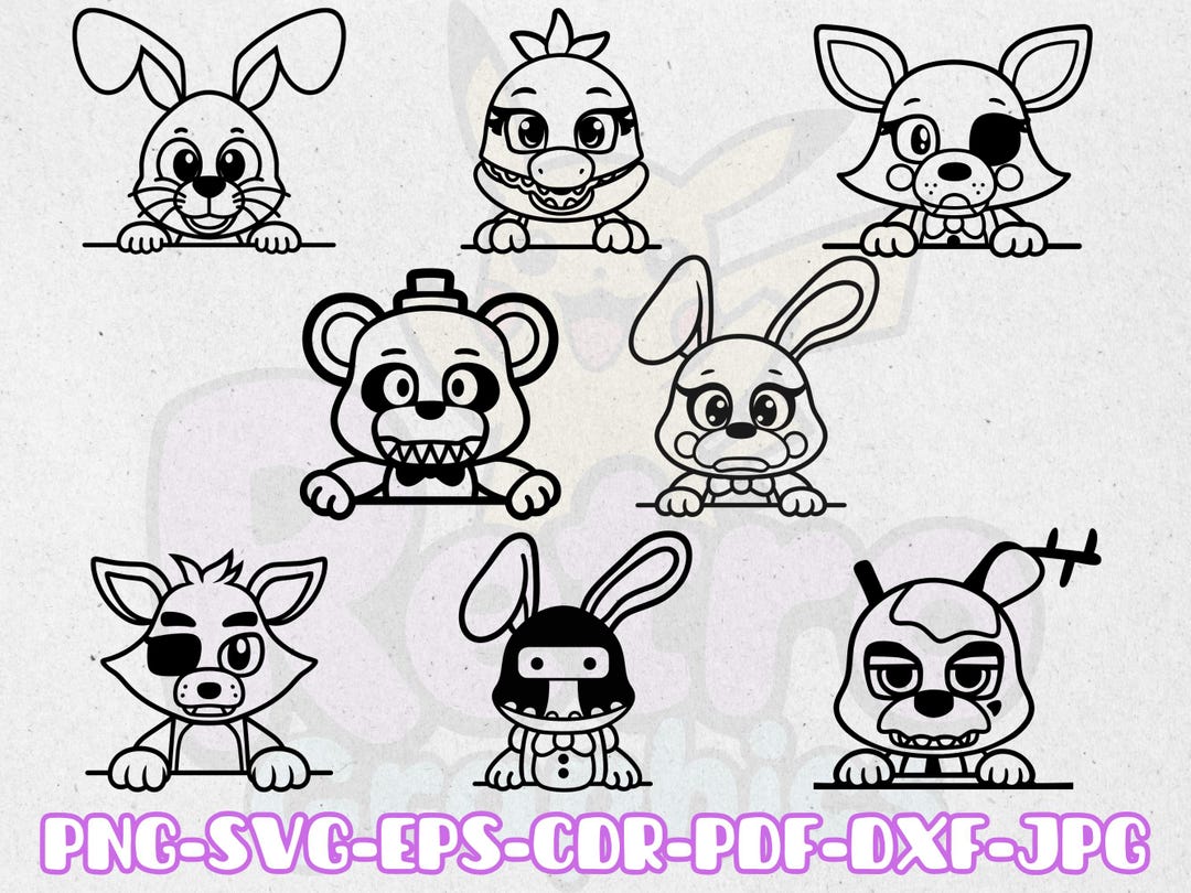 Five Nights at Freddys 8 Peekers | FNAF Horror Characters Designs | Svg ...