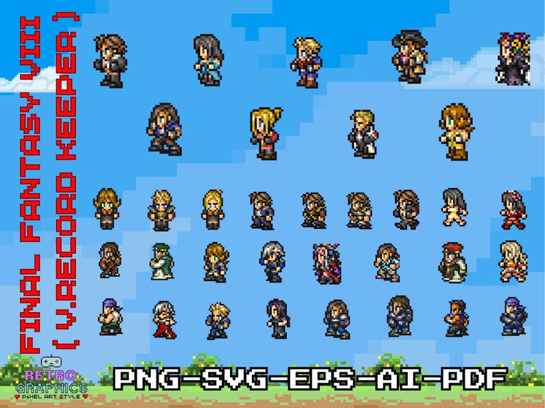 Final Fantasy VIII ( V. Record Keeper ) Digital Pixel Art, Clipart +30 ...
