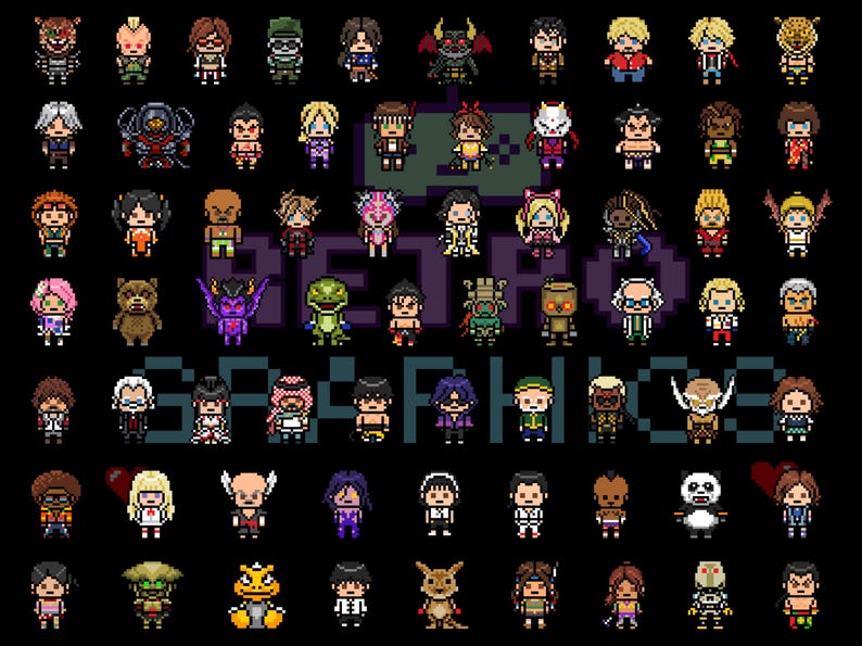 Tekken Pack Digital Pixel Art, Clip Art +60 Drawings Png/svg/eps/ai/pdf ...