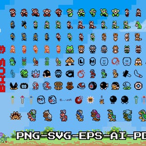 Super Mario Bros. 3 Digital Pixel Art, Clip Art +100 Png/svg/eps/ai/pdf ...