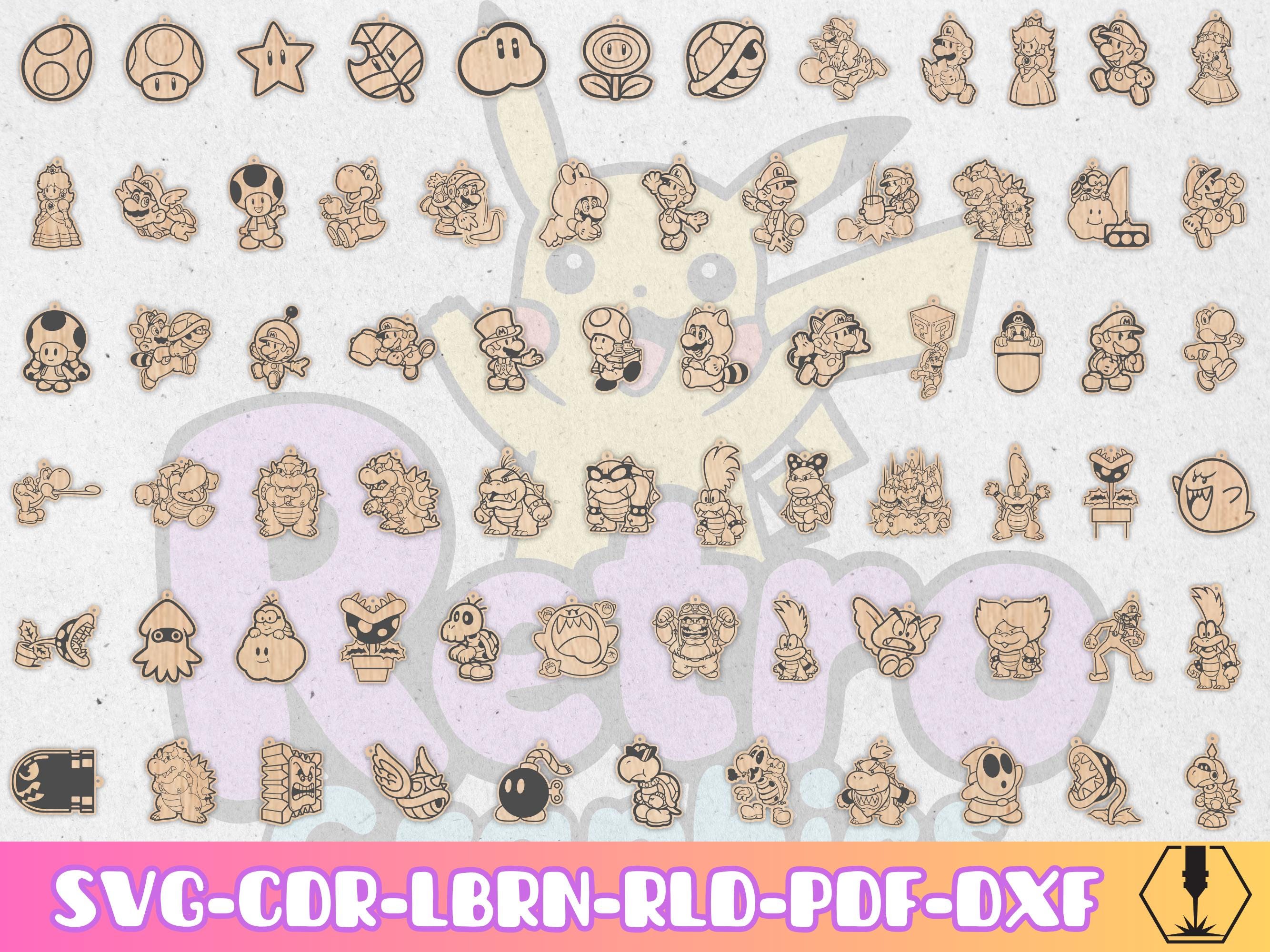 S. Mario 71 Keychains Pack | Laser Cut Files | Svg Dxf Cdr Lbrn Rld Pdf ...