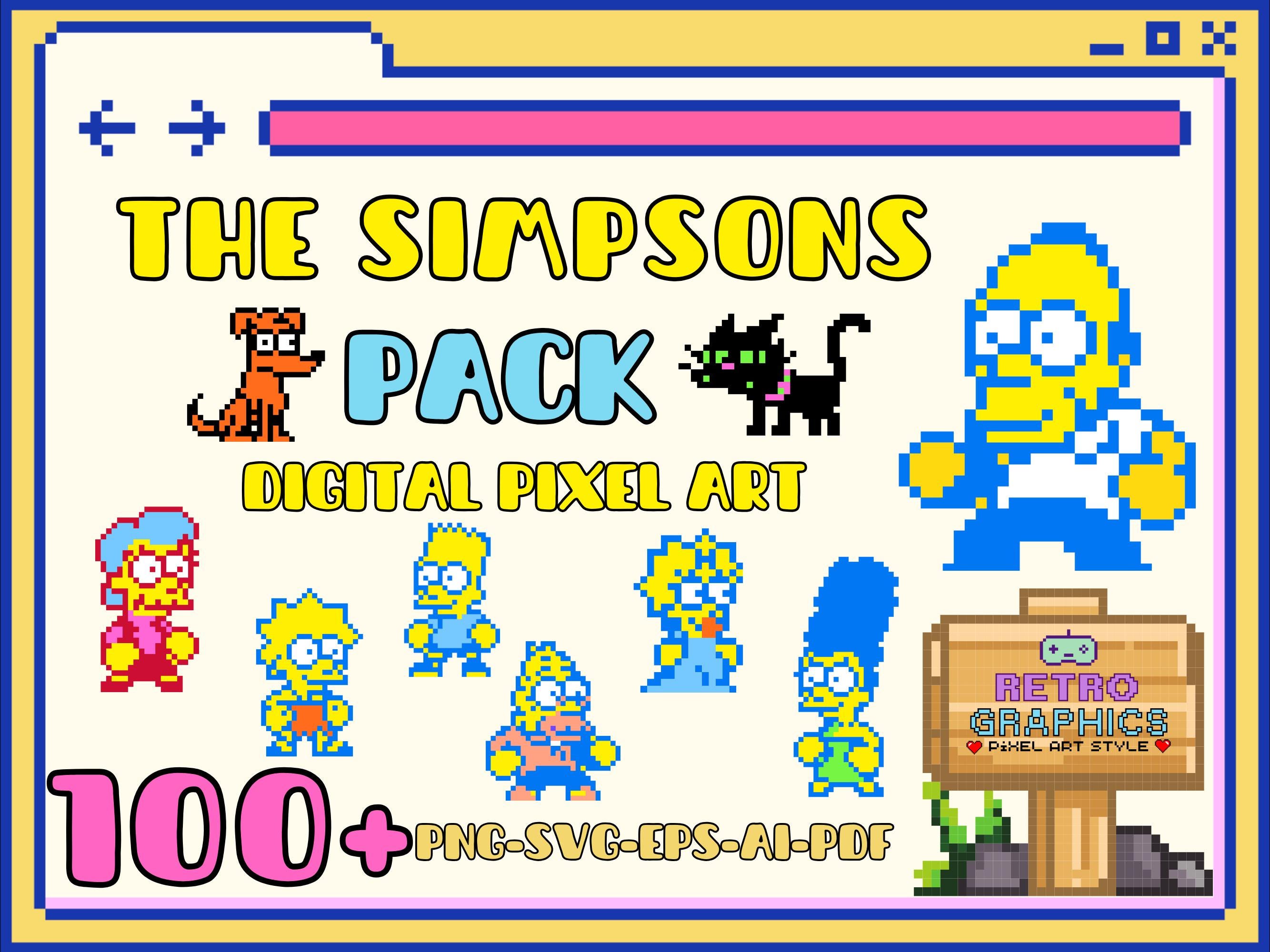 Pack The Simpsons Digital Pixel art, imágenes prediseñadas +100 dibujos ...