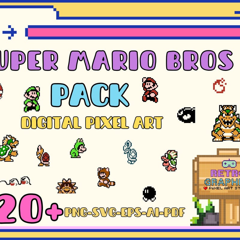 Super Mario Pixels Art - Etsy