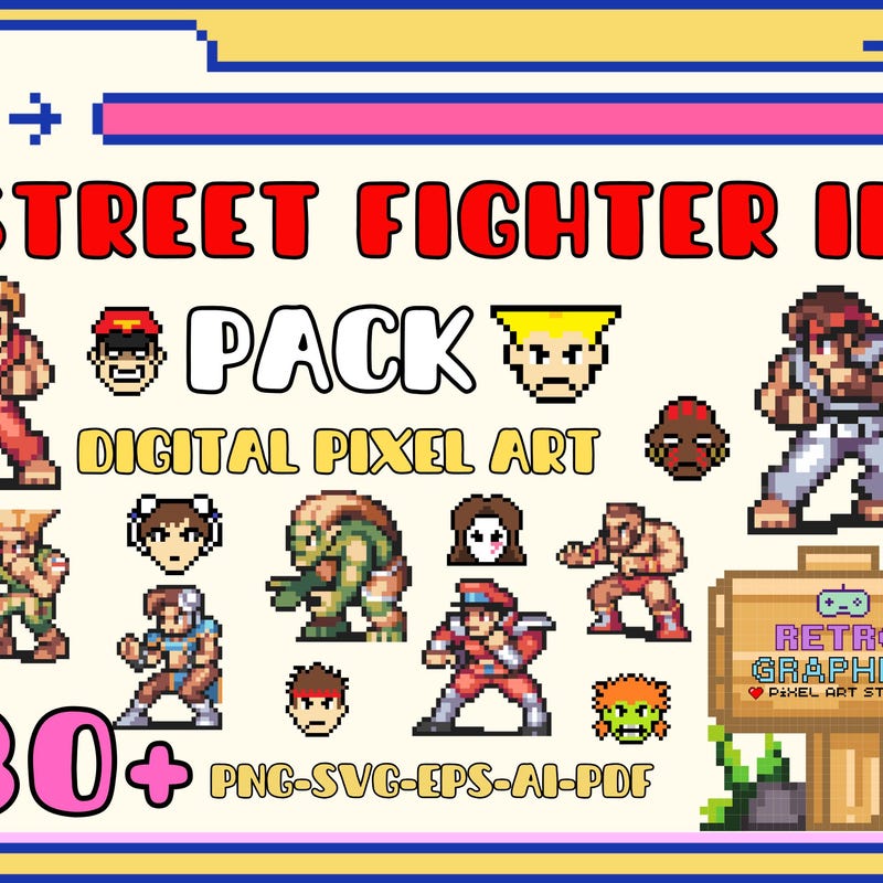 Street Fighter Pixel Art - Etsy UK