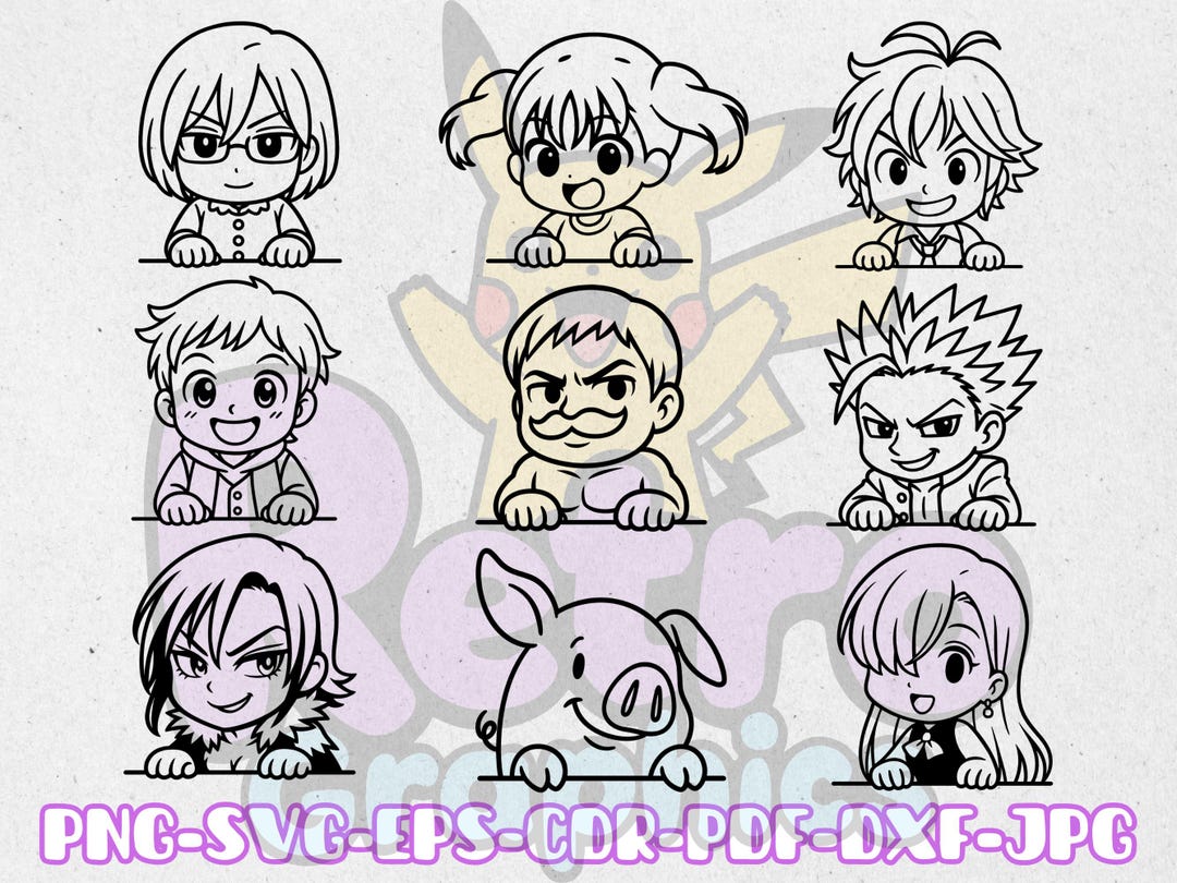 Anime 7 Sins 7DS 9 Peekers | Anime Knight Svg Dxf Eps Cdr Pdf Files ...