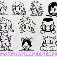 Final Fantasy 7 Svg, Final Fantasy 7 Cast Svg, Ff7 Svg, Final Fantasy ...