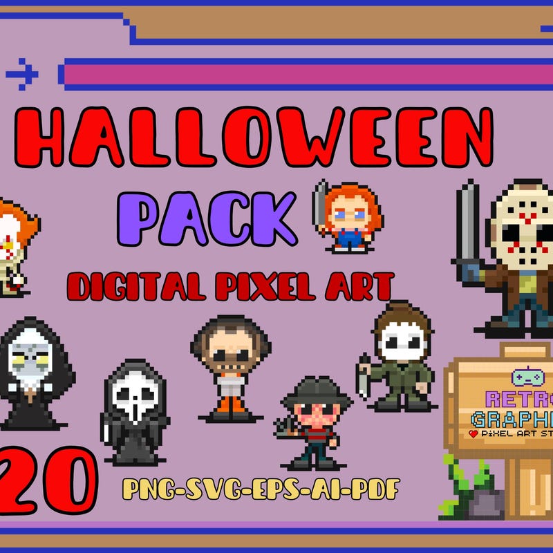 Horror Pixel Art Patterns - Etsy