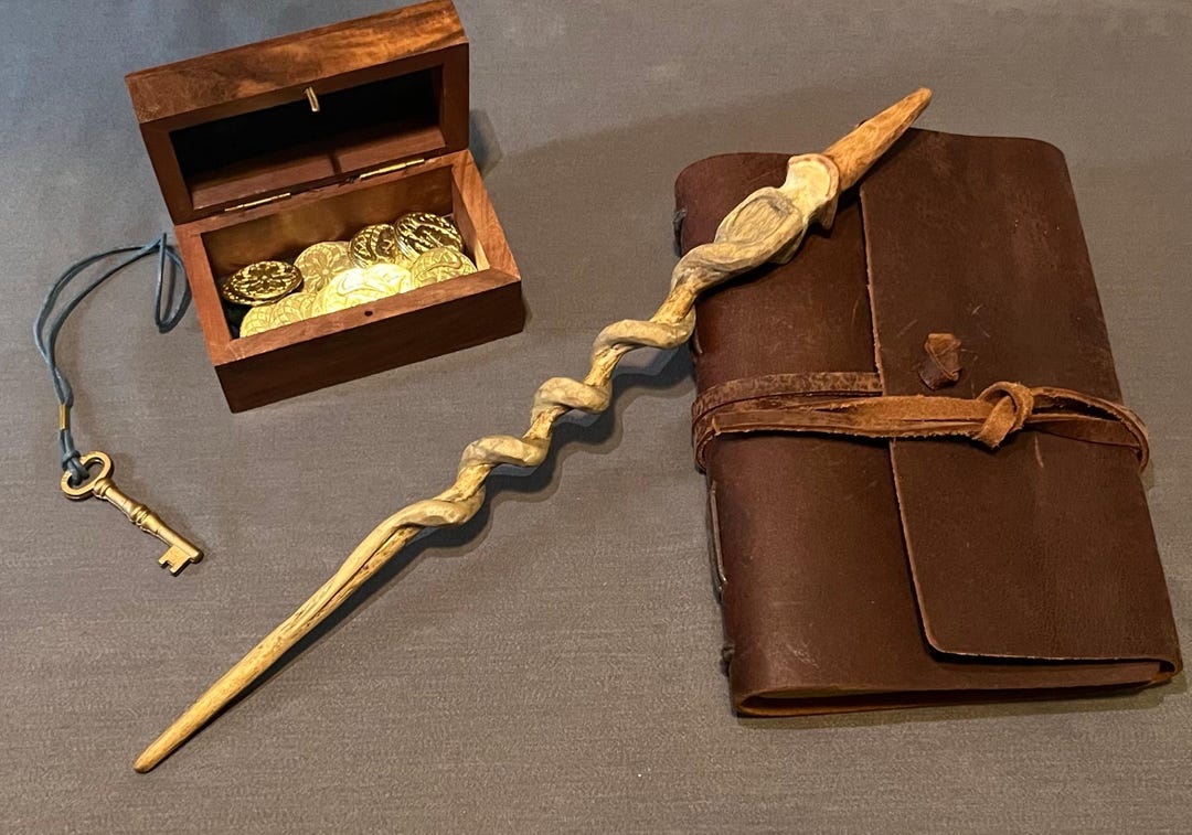 Handcrafted Wand - 13" Pine Magic Wand With Aged Wizard Handle and Tung ...