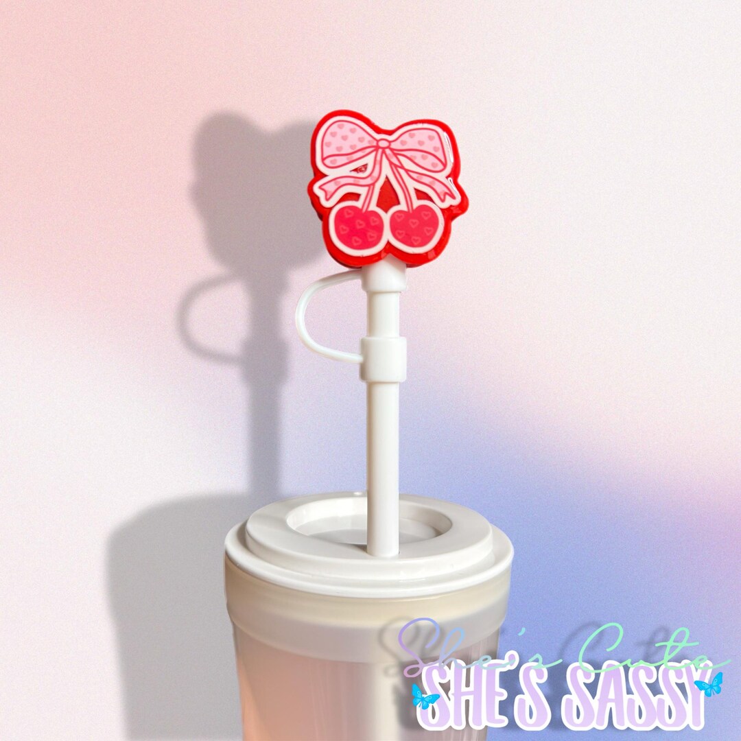 3D Printed Red Cherries Straw Topper - Kawaii Cup Accessory - Etsy