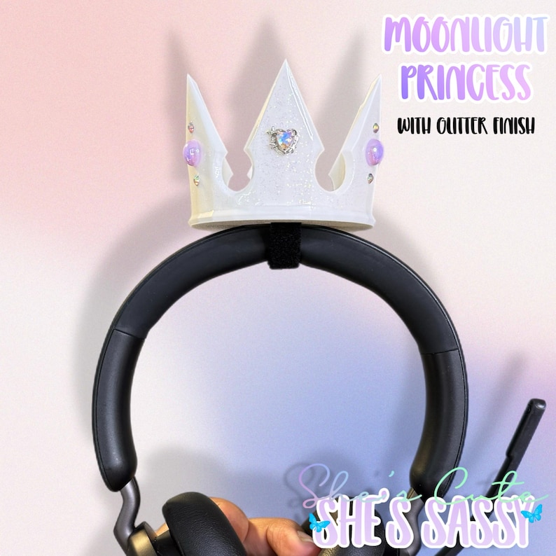 3D Printed Gamer Crown: Glitter Headset Accessory - Etsy