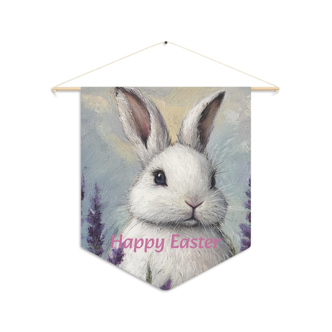 Easter Bunny Pennant Banner, Spring Decor, Wall Hanging, Rabbit Wall ...