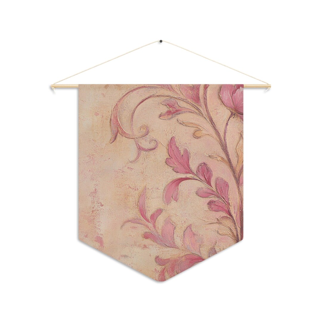 Elegant Floral Pennant, Beautiful Wall Decor, Home Decoration, Vintage ...