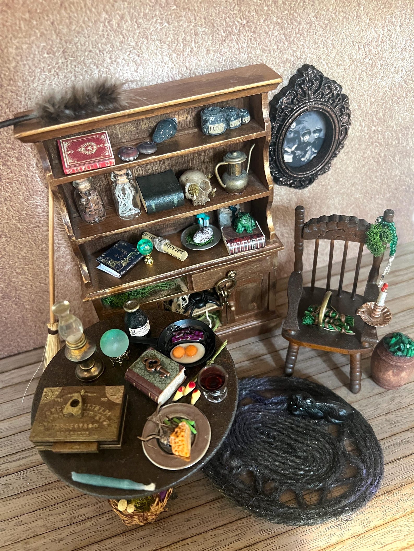 Miniature Witch Wizard Kitchen Room/workshop Hutch With a Table and ...