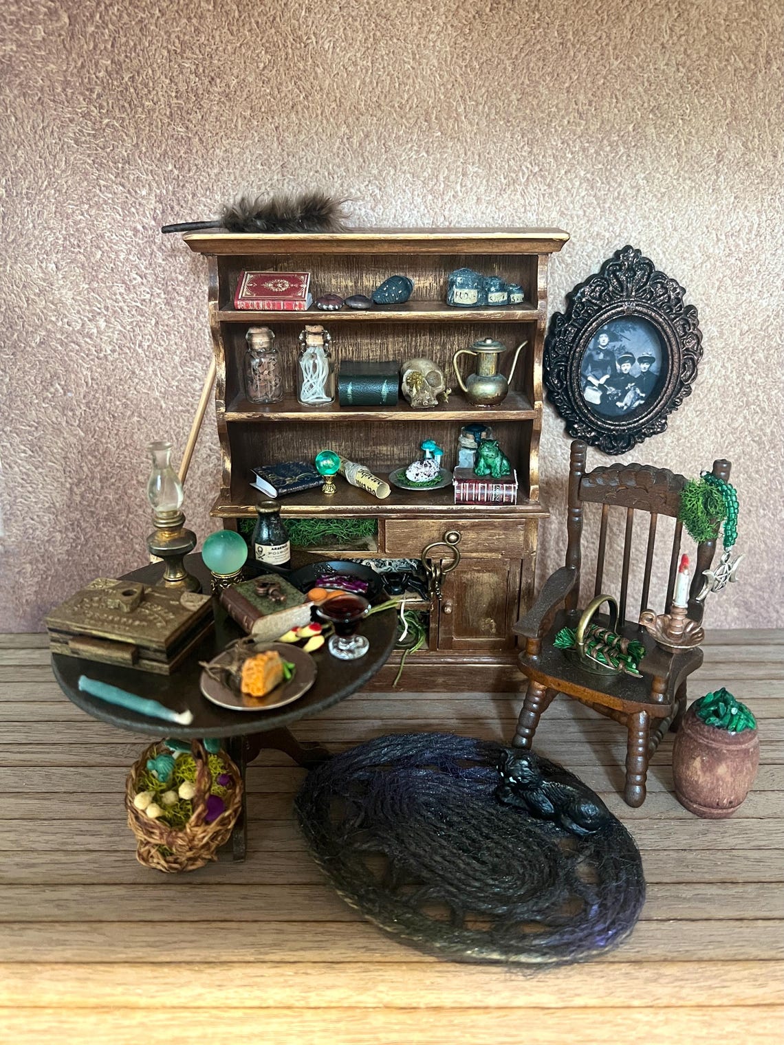 Miniature Witch Wizard Kitchen Room/workshop Hutch With a Table and ...