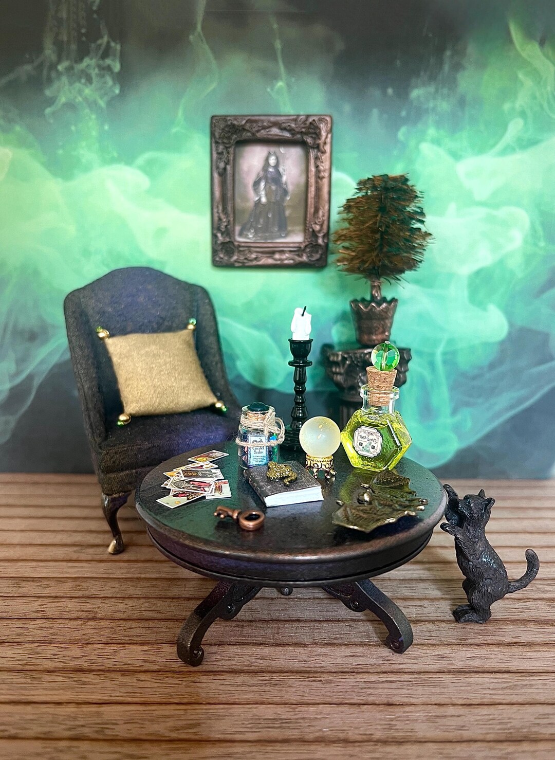 Miniature Fortune Teller Room Set for a Halloween Dollhouse 1:12 OOAK ...