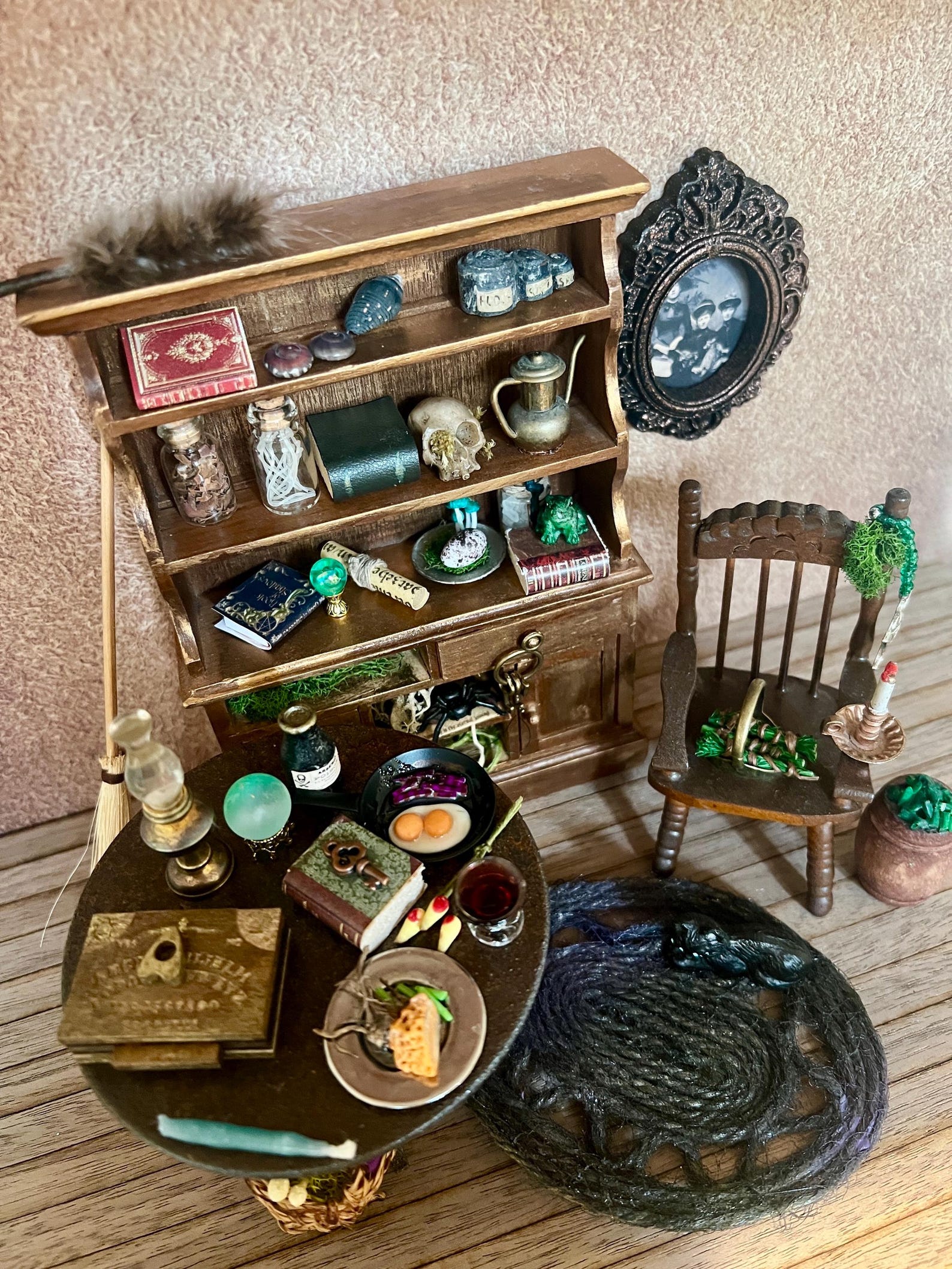 Miniature Witch Wizard Kitchen Room/workshop Hutch With a Table and ...