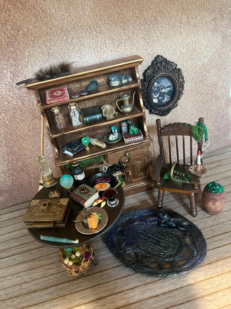 Miniature Witch Wizard Kitchen Room/workshop Hutch With a Table and ...