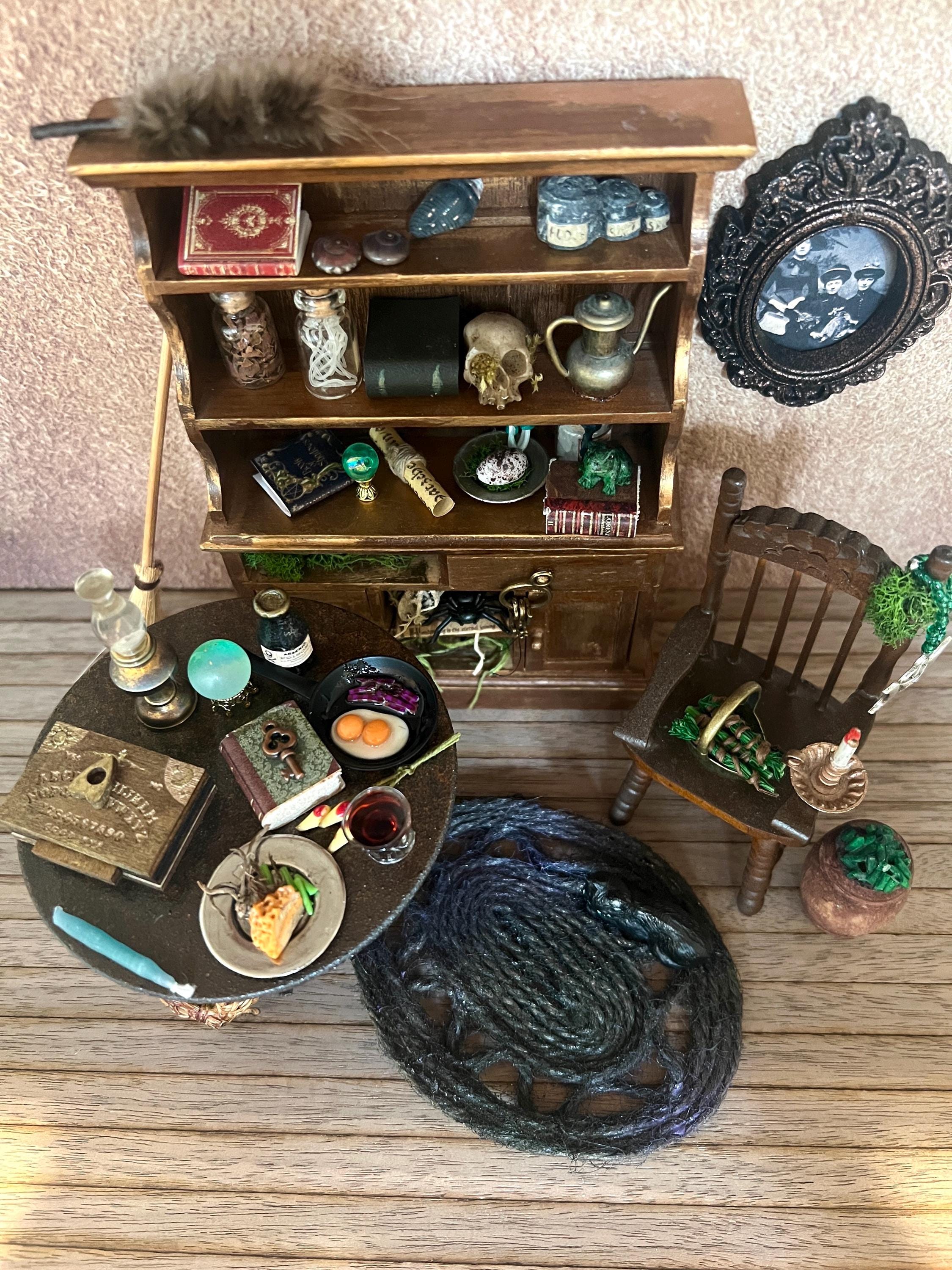 Miniature Witch Wizard Kitchen Room/workshop Hutch With a Table and ...