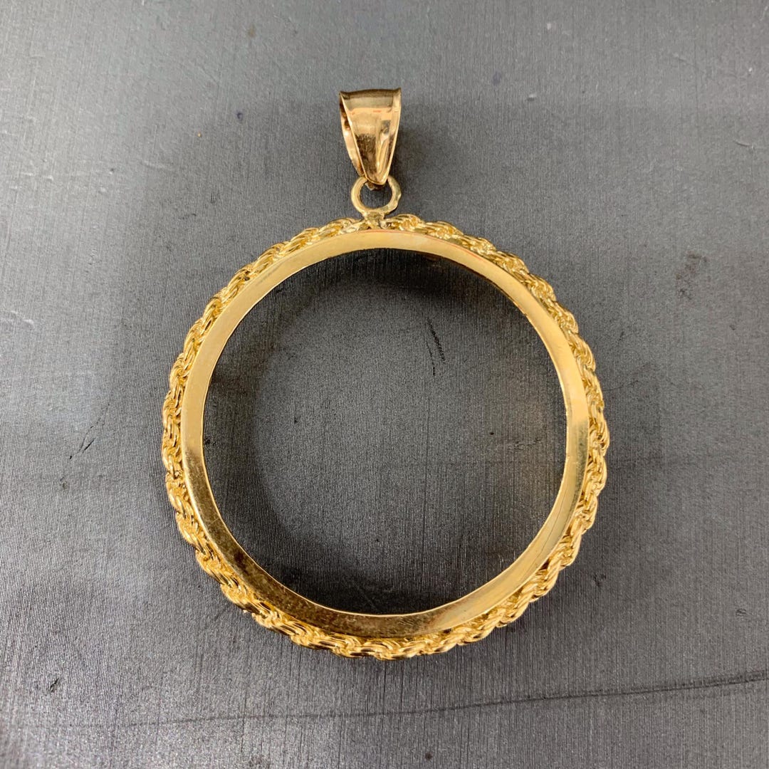 14K Real Yellow Gold 50 Pesos Centenario Bezel - Etsy