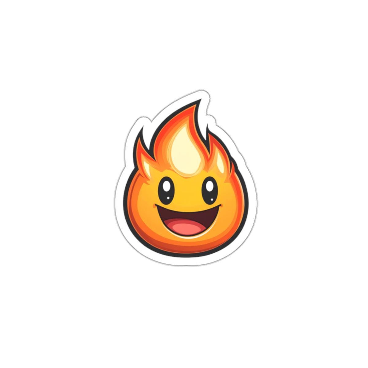 Fire Emoji Decal Die Cut Sticker - Etsy