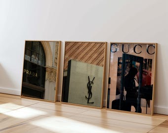 Fashion Brands Poster, Set of 3 Poster, Digital Wall Art, Instant ...