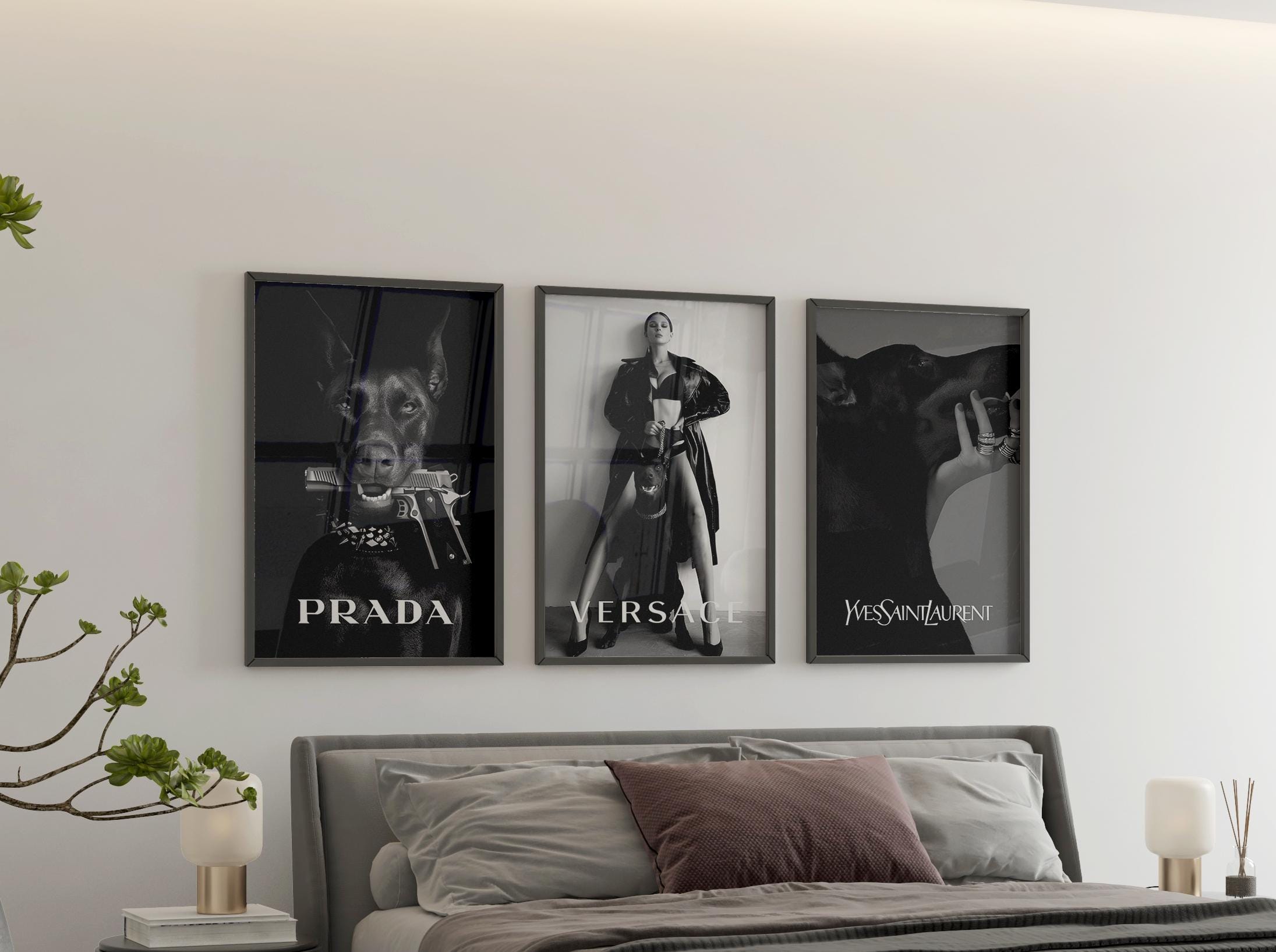 Fashion Brands Poster, Set of 3 Poster, Digital Wall Art, Instant ...