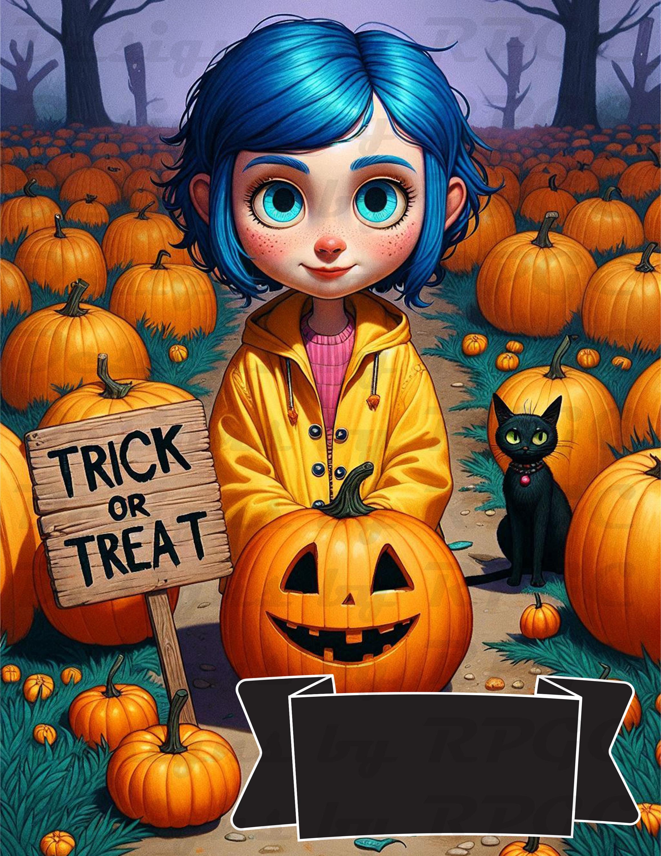DIGITAL Coraline Halloween Trick or Treat Bag Customizable Png File ...