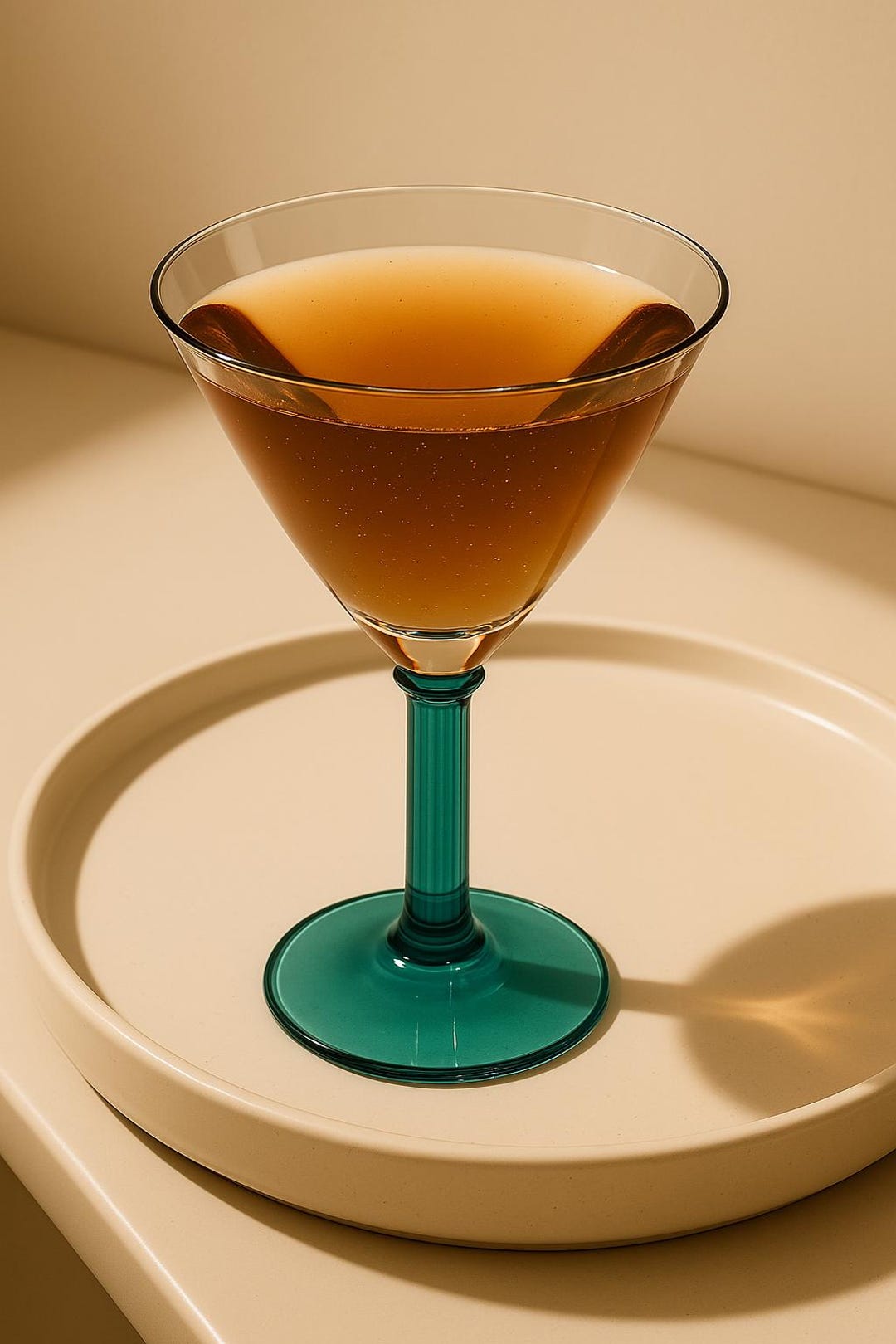 Set of 6 Vintage Luminarc Martini Glasses With Teal Ribbed Stems – Mid ...