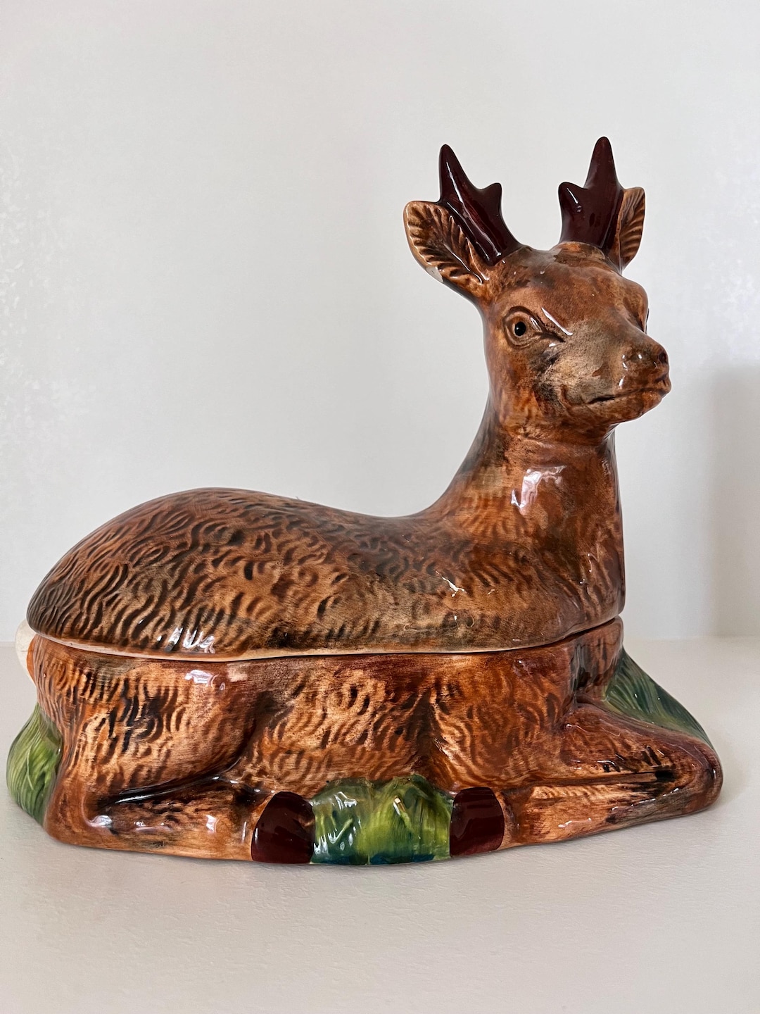 Rare Vintage Michel Caugant Faience Deer Terrine – Handcrafted French ...