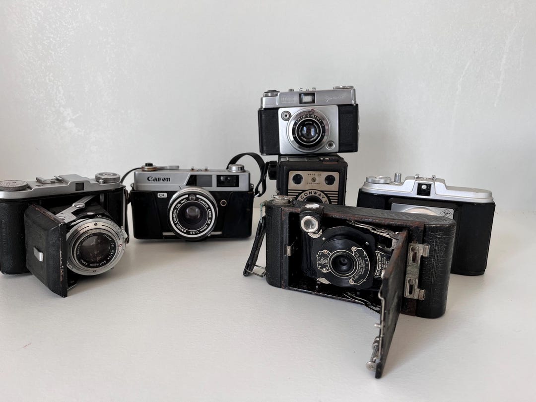Vintage Camera Collection Lot – Retro Display Decor – Kodak AGFA Canon ...