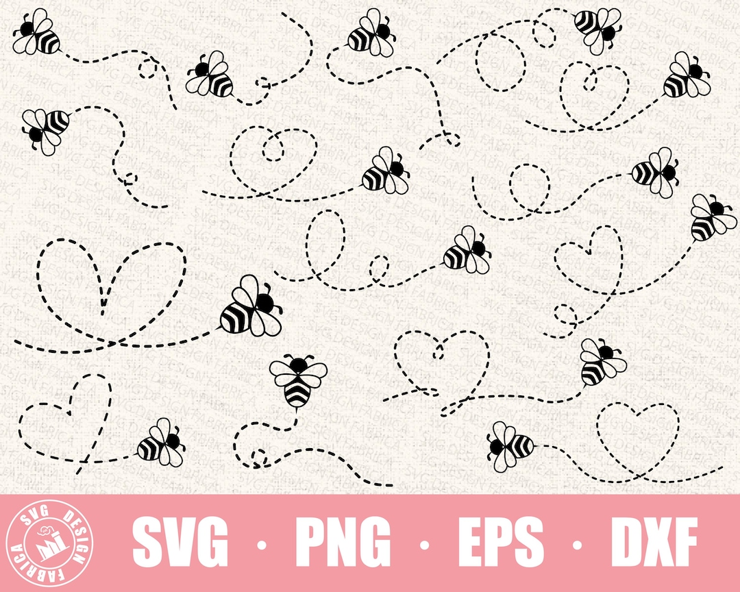 Bee Path Svg Bundle / Png Files for Cutting Machines / Digital Clipart ...