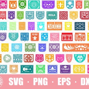 Papel Picado SVG Bundle / Papel Picado PNG Bundle / Papel Picado ...