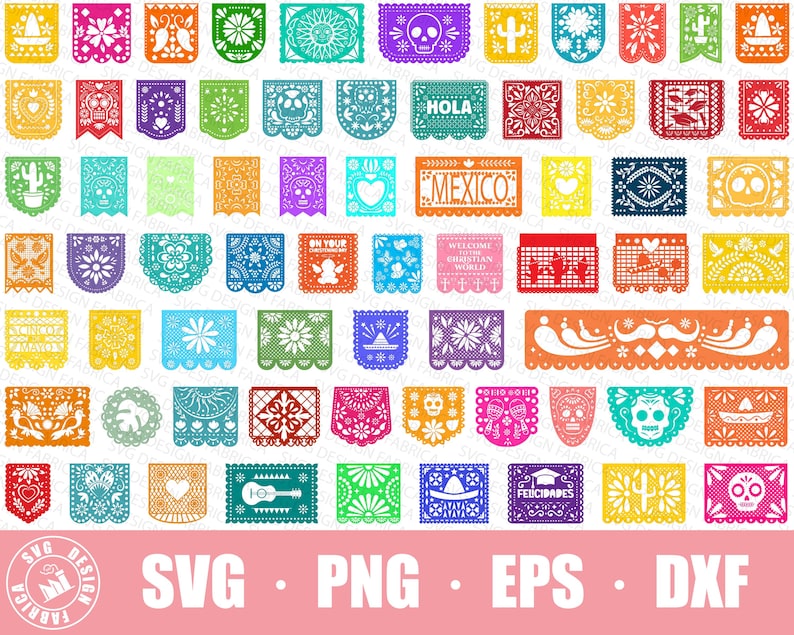 Papel Picado SVG Bundle / Papel Picado PNG Bundle / Papel Picado ...
