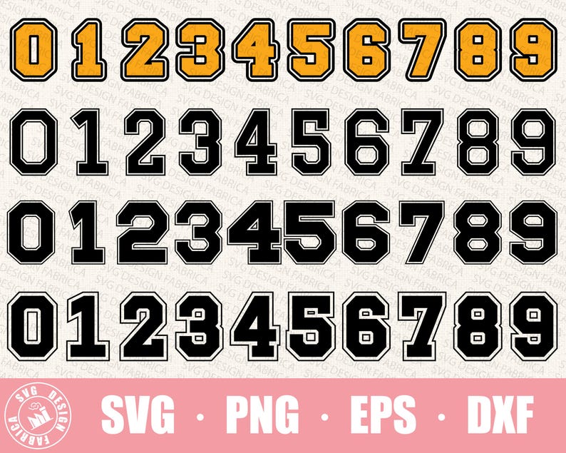 SPORT Numbers Svg / Jersey Number Svg / Varsity Letters Svg / Jersey ...