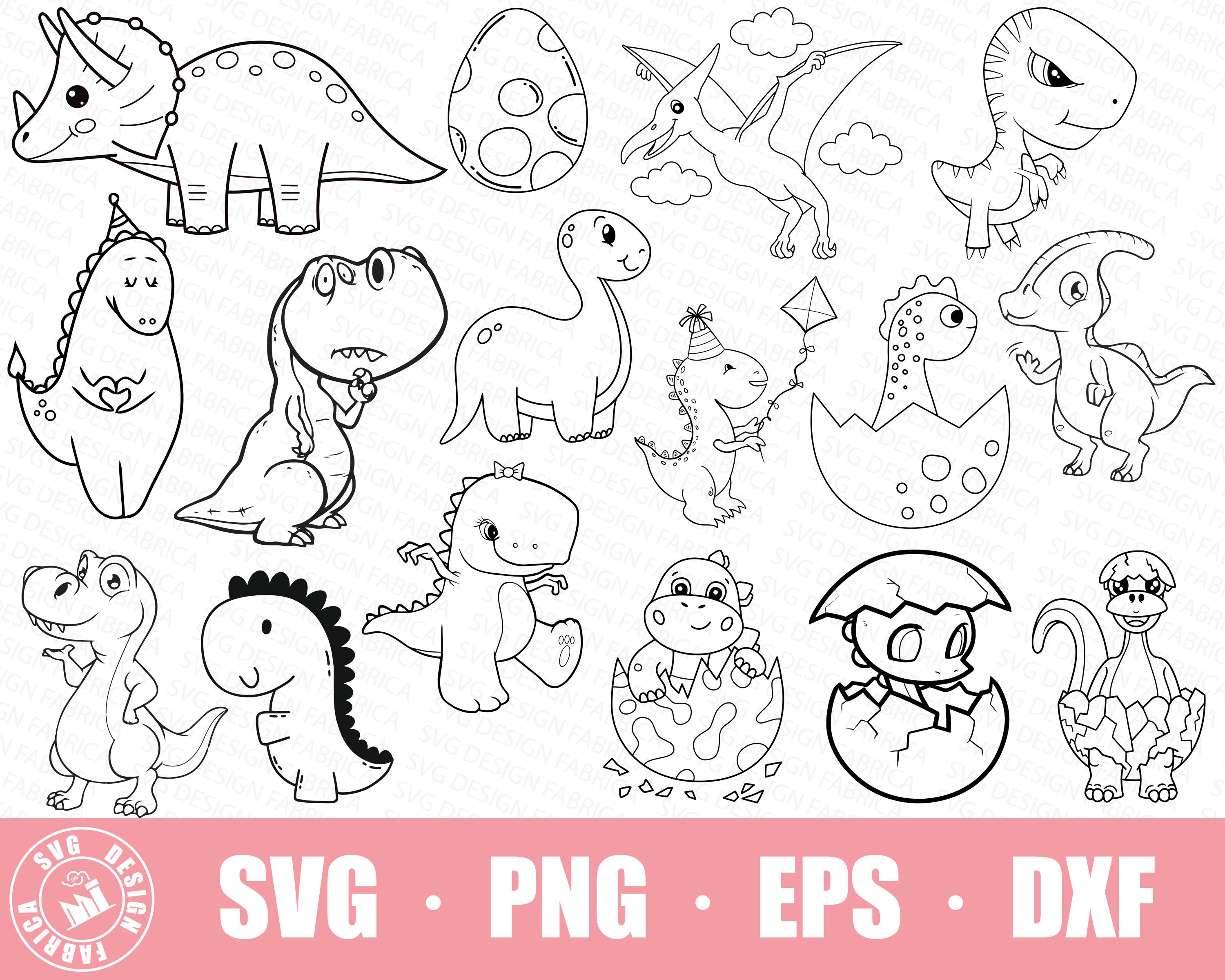 Cute Dinosaur Svg / Cute Dino Cutting File / Dinosaur Clipart ...