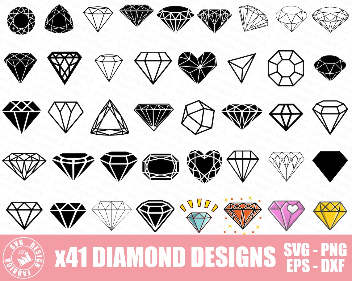 Diamond Svg Bundle / Diamond Png, Diamond Clipart / Diamonds Svg ...