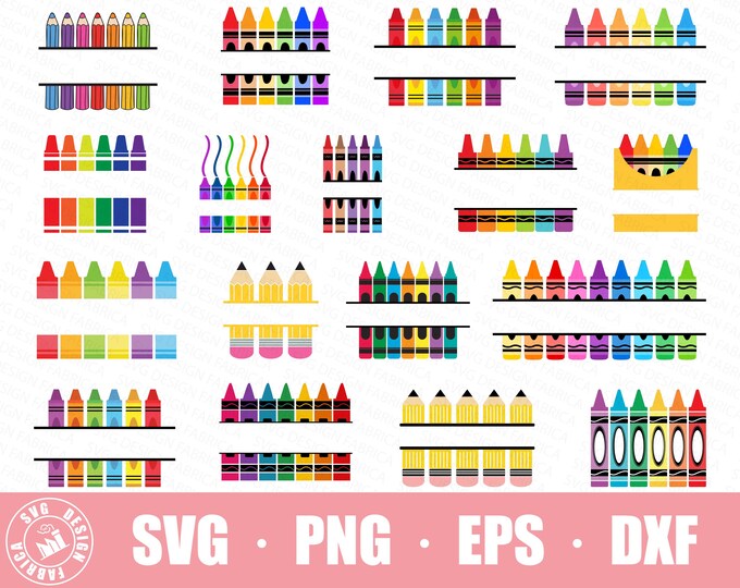 Crayon Split Monogram SVG, Teacher Cut Files (digital Download) - Etsy ...