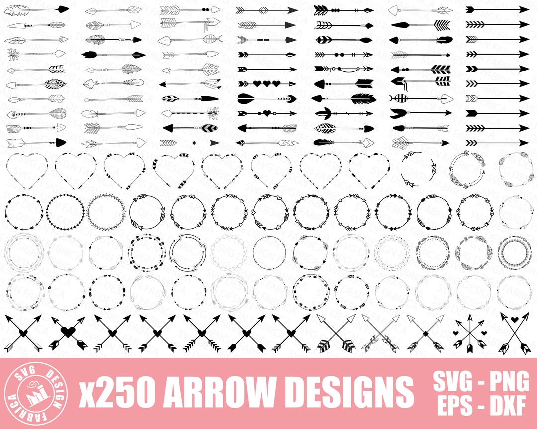 Arrows Svg Bundle / Archery Arrows SVG Bundle / Arrow Heart / Bow Svg ...
