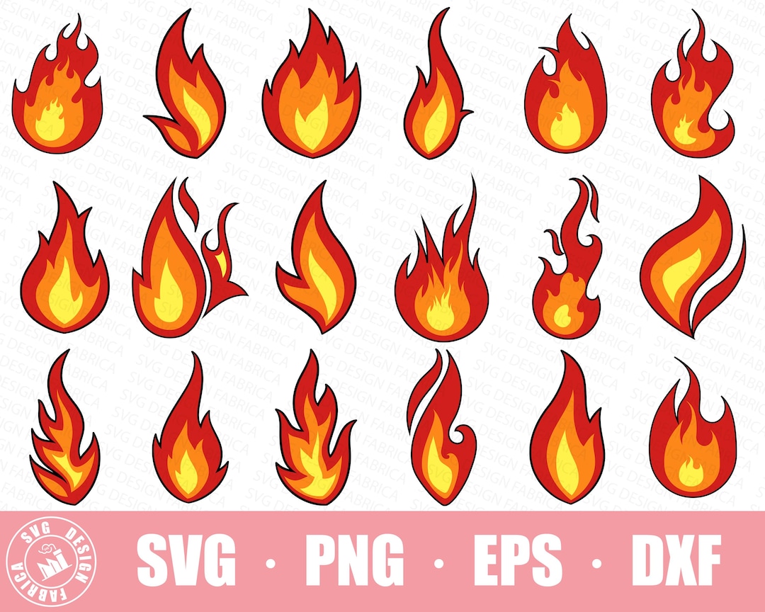 Fire Svg Bundle / Flame Svg / Flame Layered Svg / Flame Clipart Cut ...